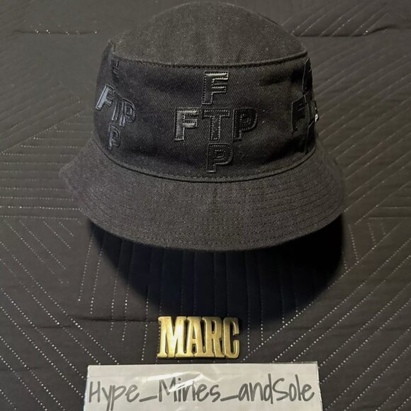 FTP | Accessories | New Ftp Cross Logo Denim Bucket Hat Black | Poshmark